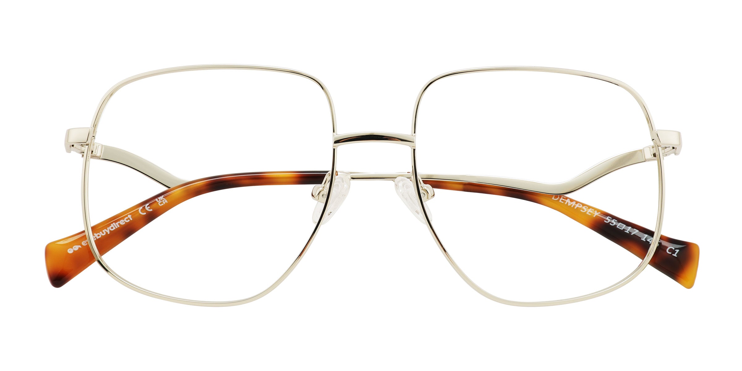 Dempsey Square Gold Full Rim Eyeglasses | Eyebuydirect