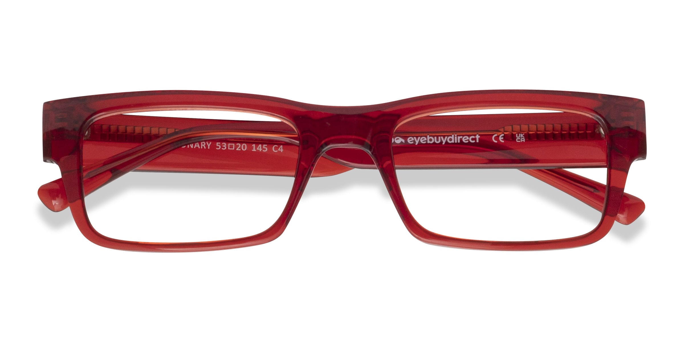 Visionary Rectangle Red Full Rim Eyeglasses | Eyebuydirect Canada