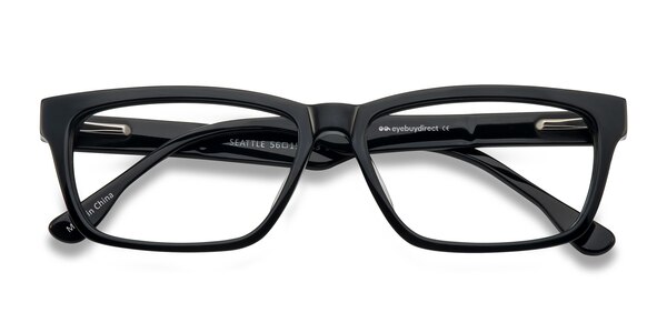 Seattle Rectangle Black Glasses for Men | Eyebuydirect