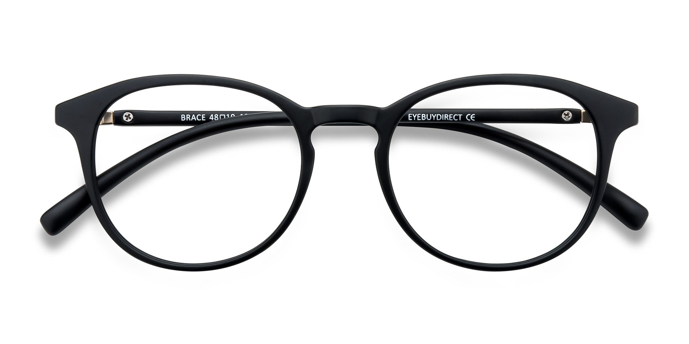 Brace Round Matte Black Full Rim Eyeglasses | Eyebuydirect