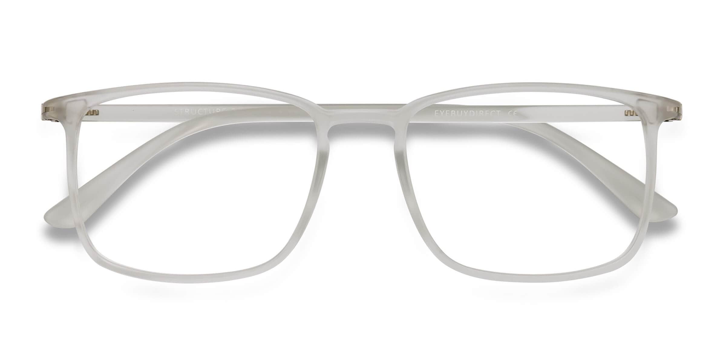 Structure Rectangle Frosted Clear Full Rim Eyeglasses | Eyebuydirect Canada