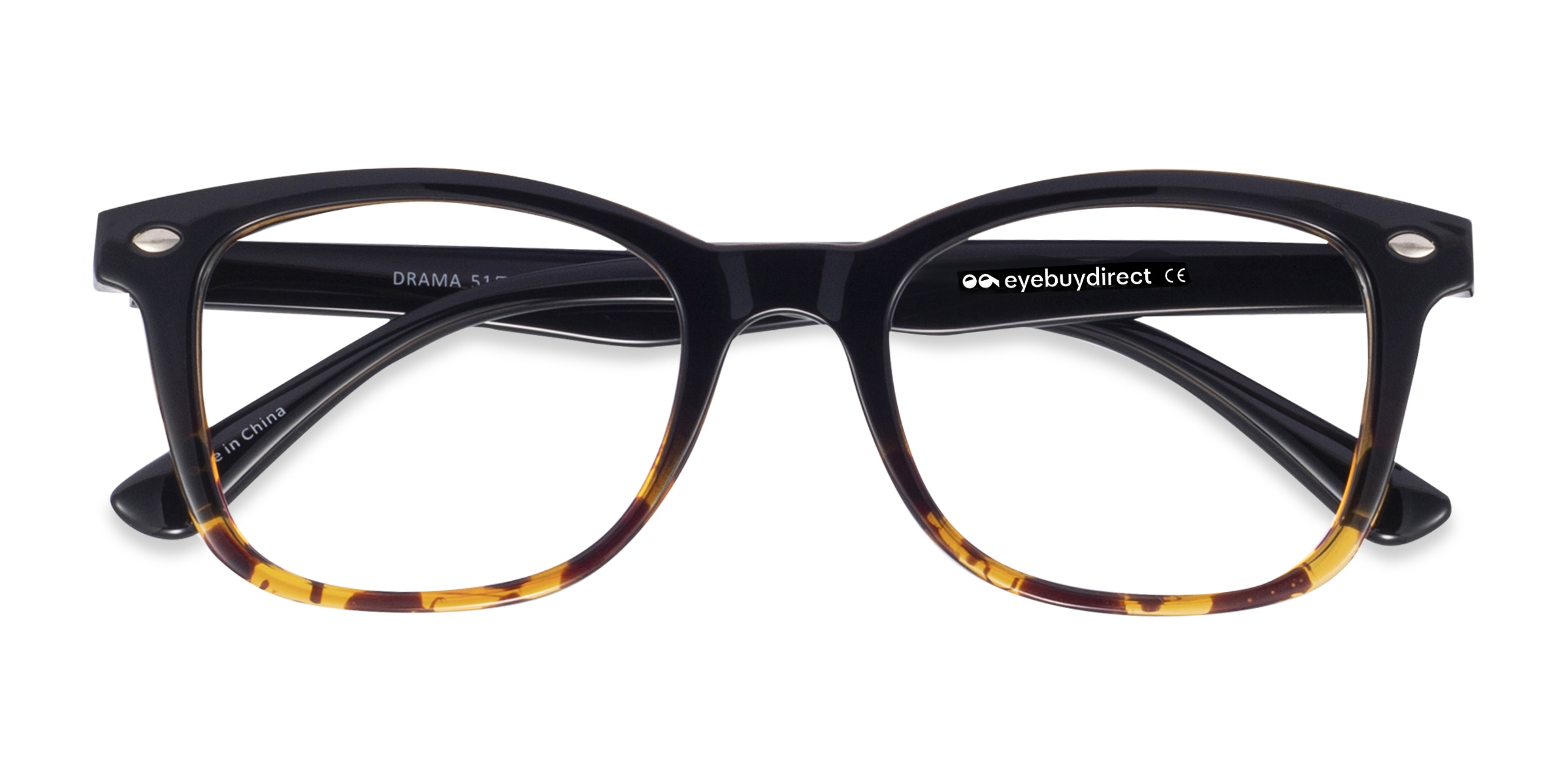 Drama Rectangle Black Brown Full Rim Eyeglasses | Eyebuydirect Canada