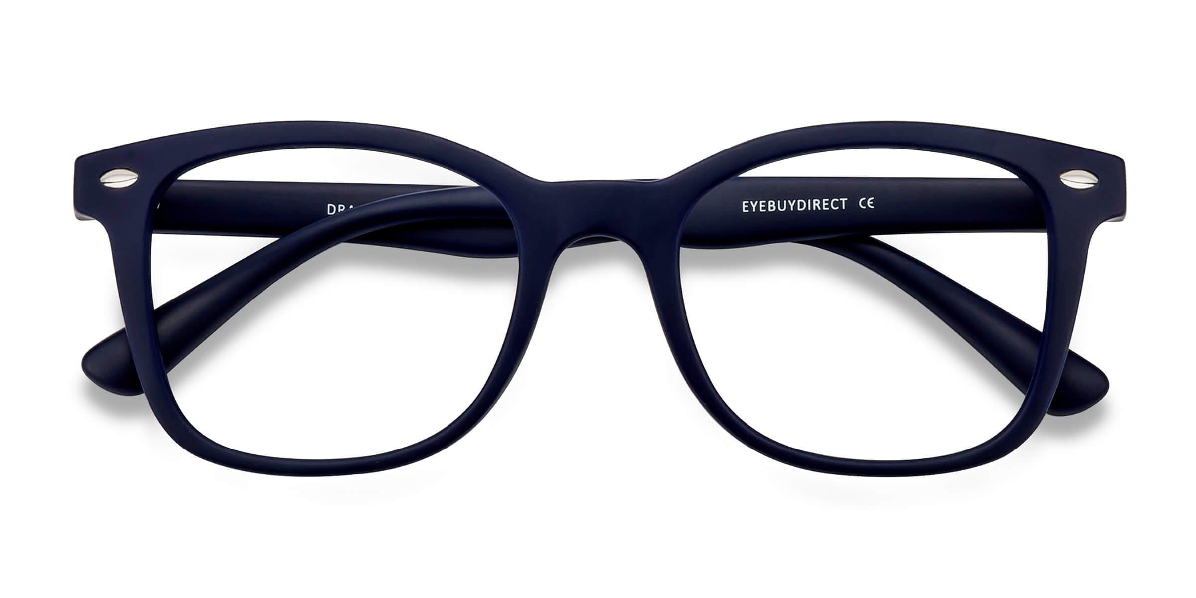 Drama Rectangle Navy Full Rim Eyeglasses | Eyebuydirect Canada