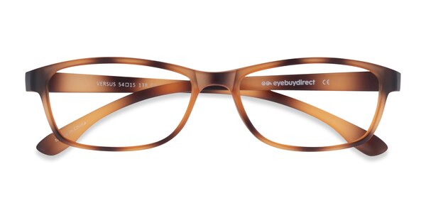 Versus Rectangle Matte Tortoise Full Rim Eyeglasses Eyebuydirect