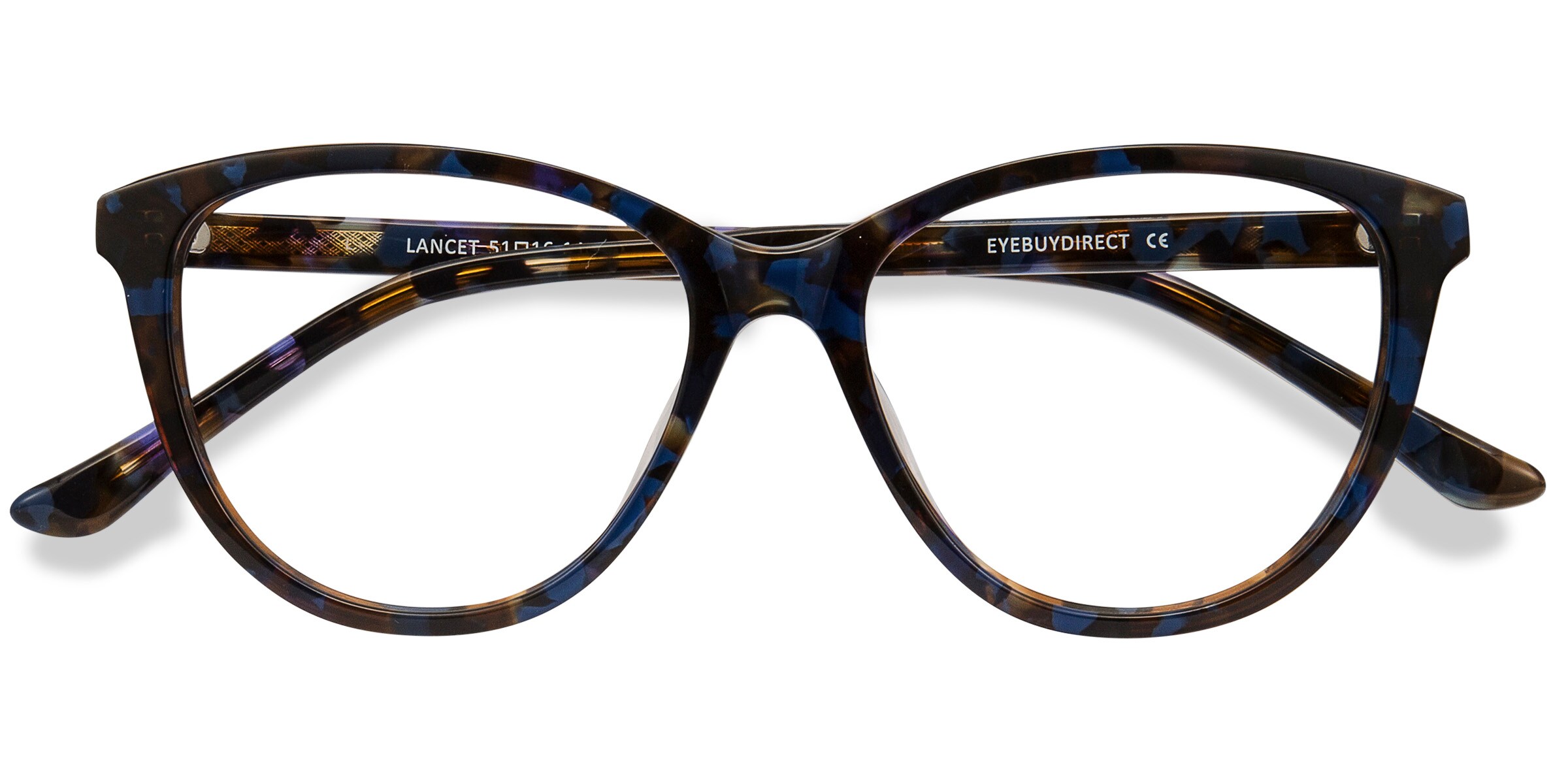 Lancet Cat Eye Blue Floral Glasses for Women | Eyebuydirect