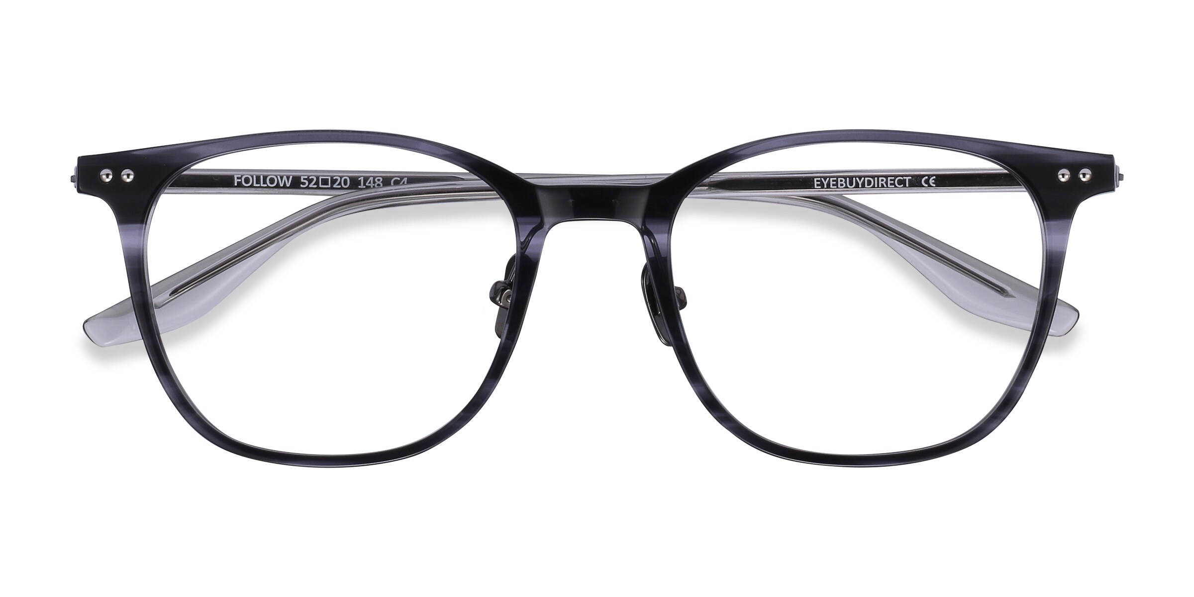 Follow Square Striped Full Rim Eyeglasses | Eyebuydirect Canada