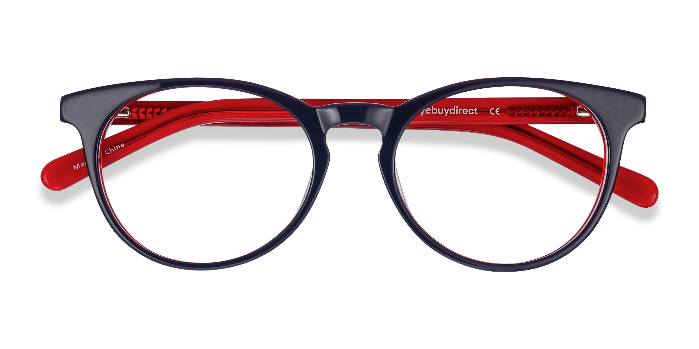 Tradition Round Navy & Red Full Rim Eyeglasses | Eyebuydirect