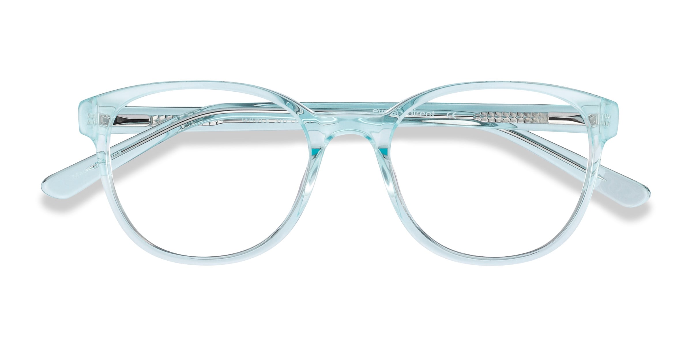 Gable Oval Clear Blue Glasses for Women | Eyebuydirect Canada