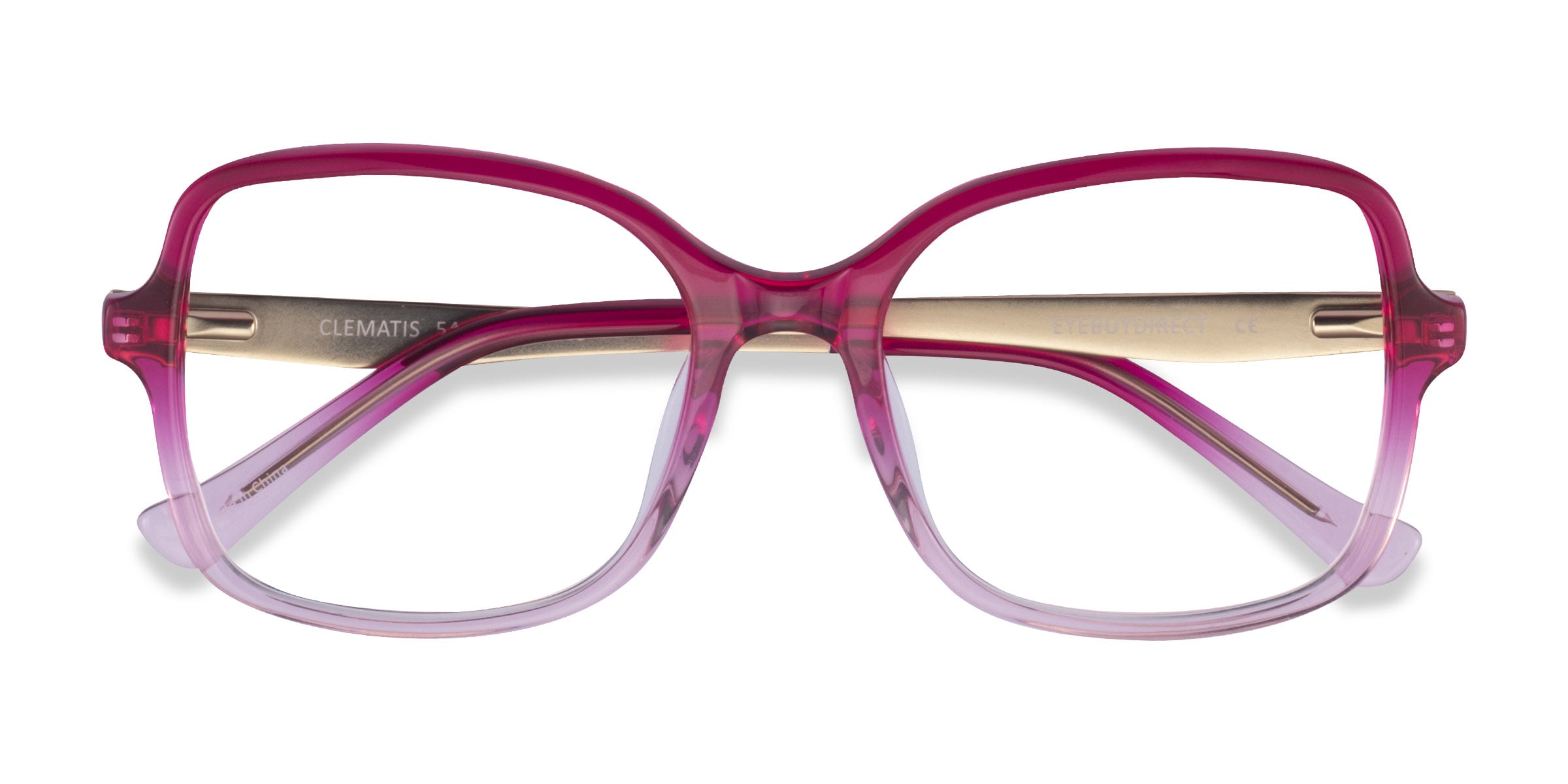 Clematis Square Clear Pink Glasses for Women | Eyebuydirect Canada
