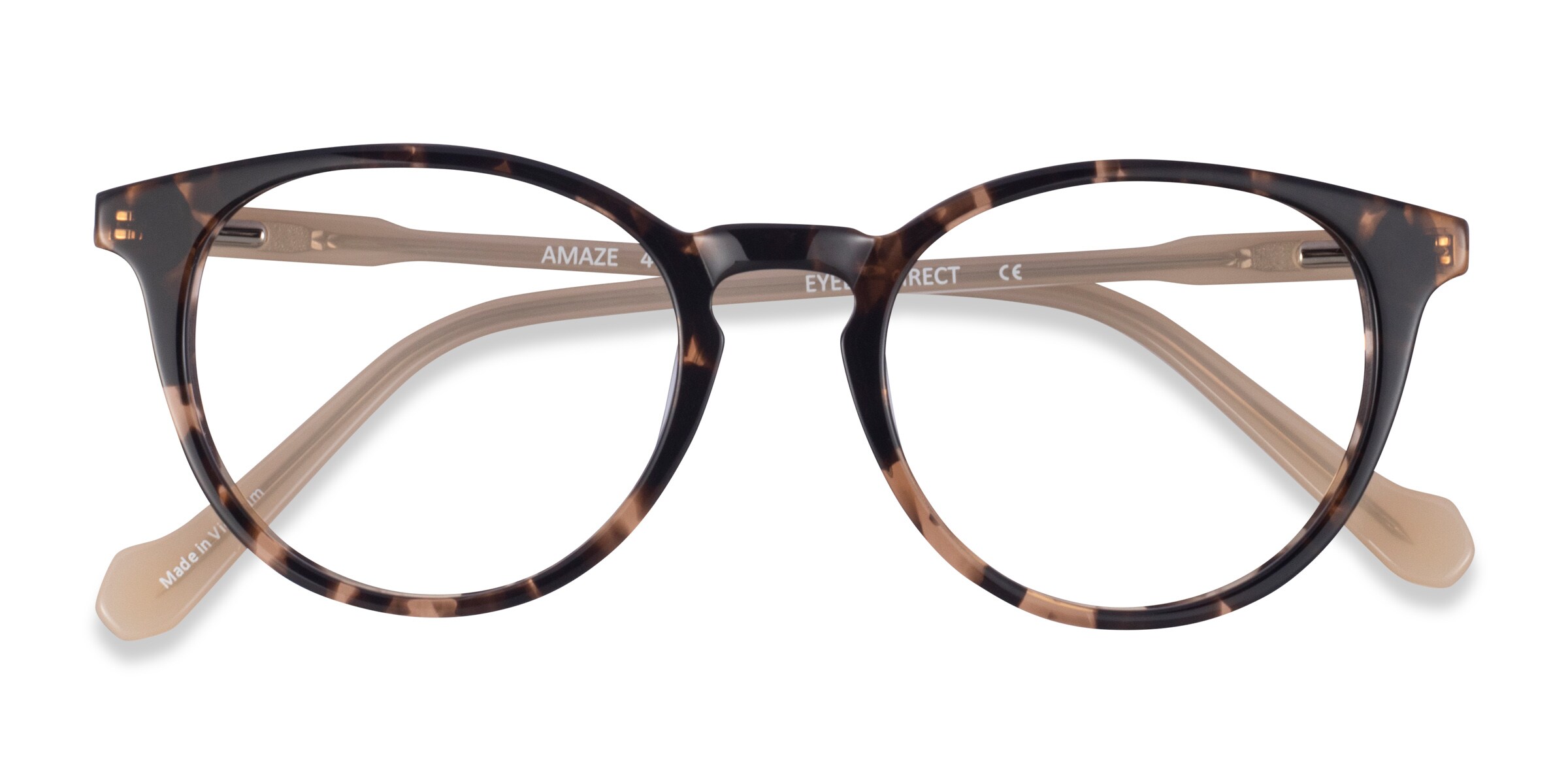 Amaze Round Tortoise Beige Glasses For Kids | Eyebuydirect