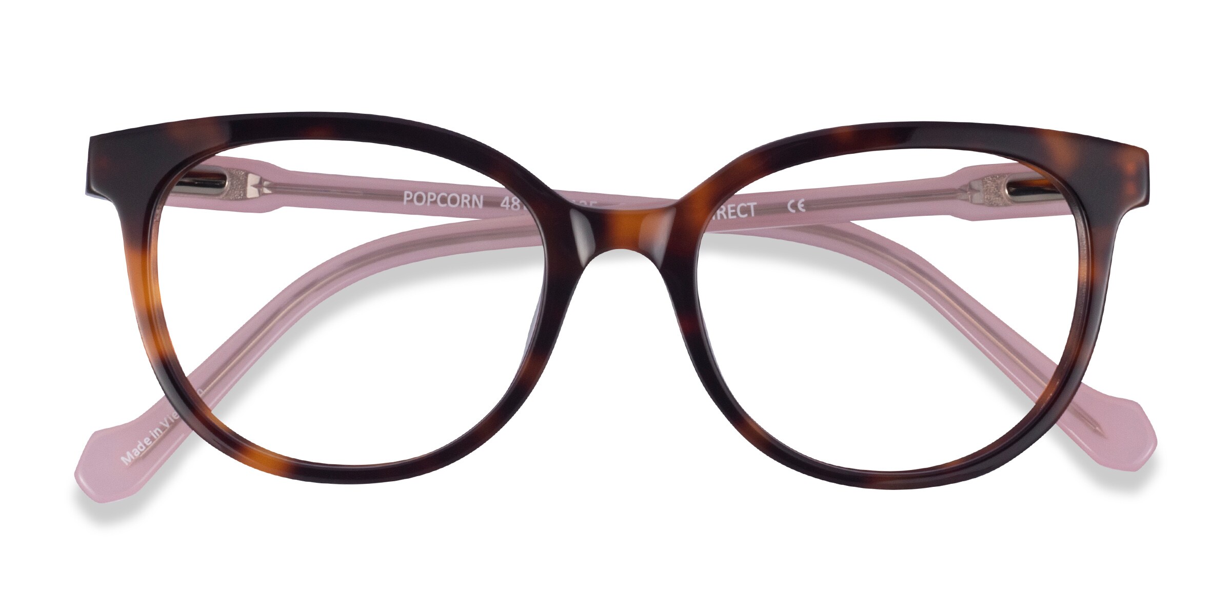 Popcorn Round Tortoise Pink Glasses For Kids | Eyebuydirect Canada