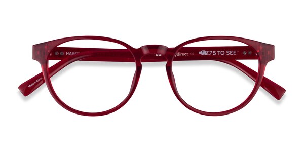 Hawthorne Round Clear Red Glasses for Women | Eyebuydirect