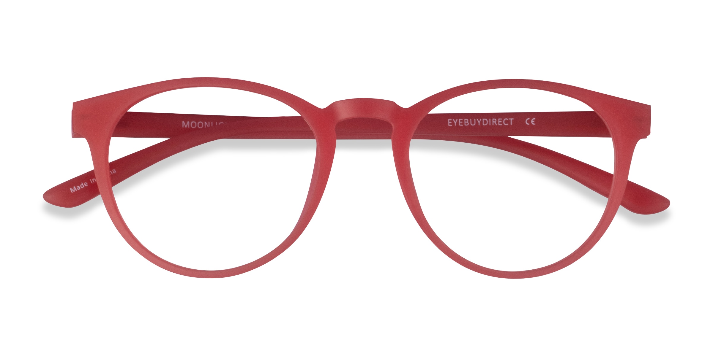 Moonlight Round Matte Red Full Rim Eyeglasses | Eyebuydirect
