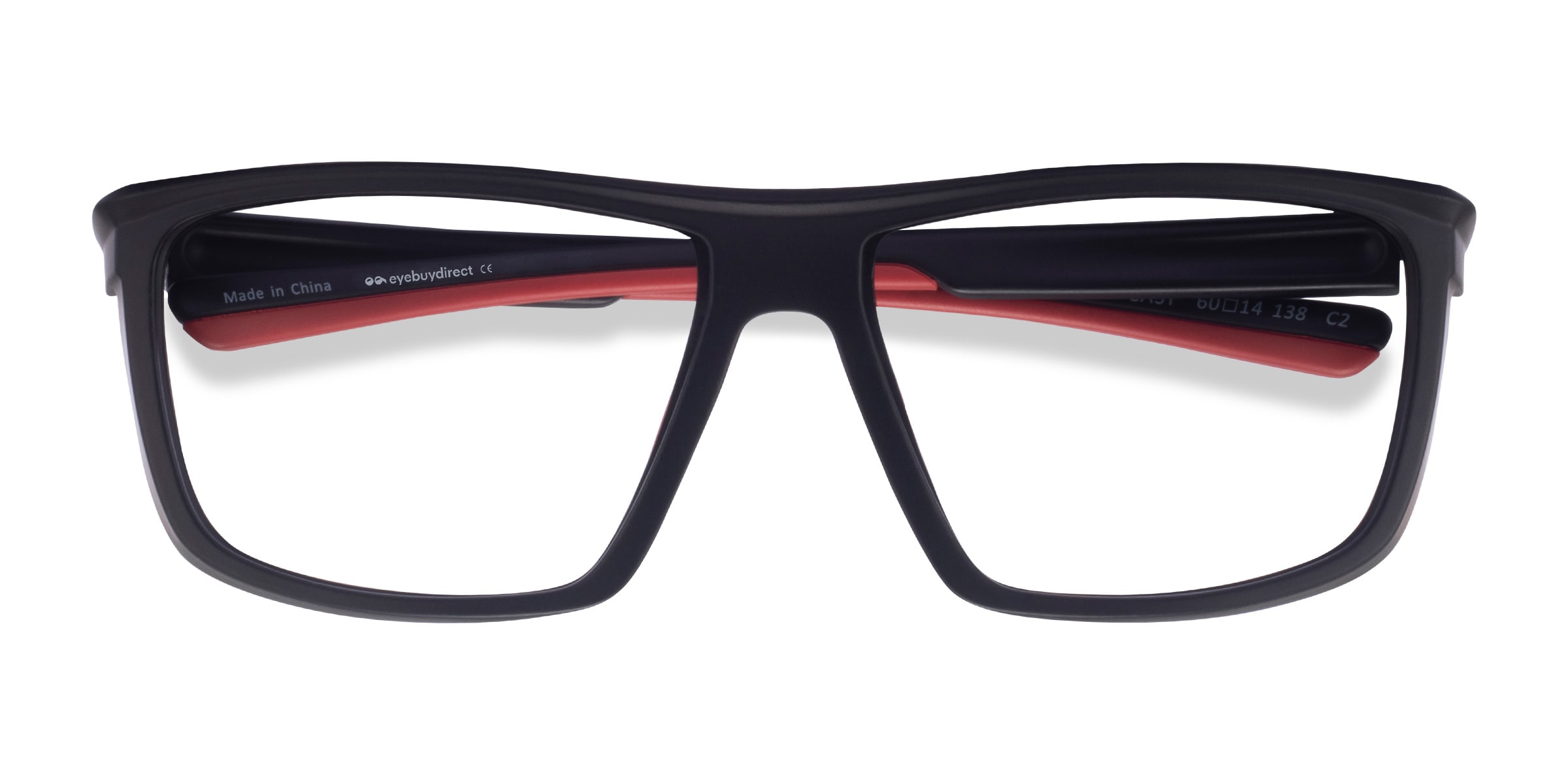 Cast Rectangle Black Red Full Rim Eyeglasses | Eyebuydirect Canada