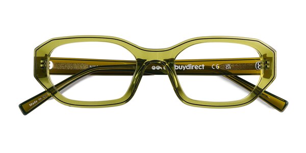 Nina Rectangle Crystal Olive Green Full Rim Eyeglasses | Eyebuydirect