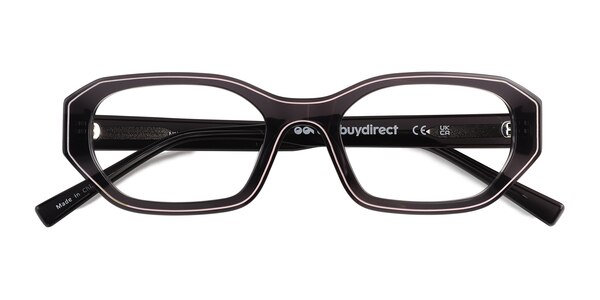 Nina Rectangle Crystal Dark Gray Full Rim Eyeglasses | Eyebuydirect Canada