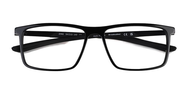 Zing Rectangle Black Full Rim Eyeglasses | Eyebuydirect