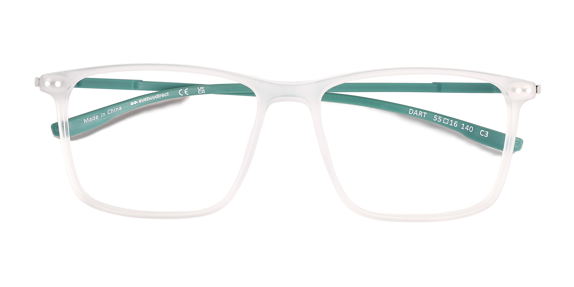 Dart Square Matt Crystal Full Rim Eyeglasses | Eyebuydirect