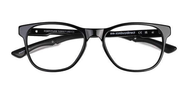 Fortitude Oval Solid Black Full Rim Eyeglasses | Eyebuydirect