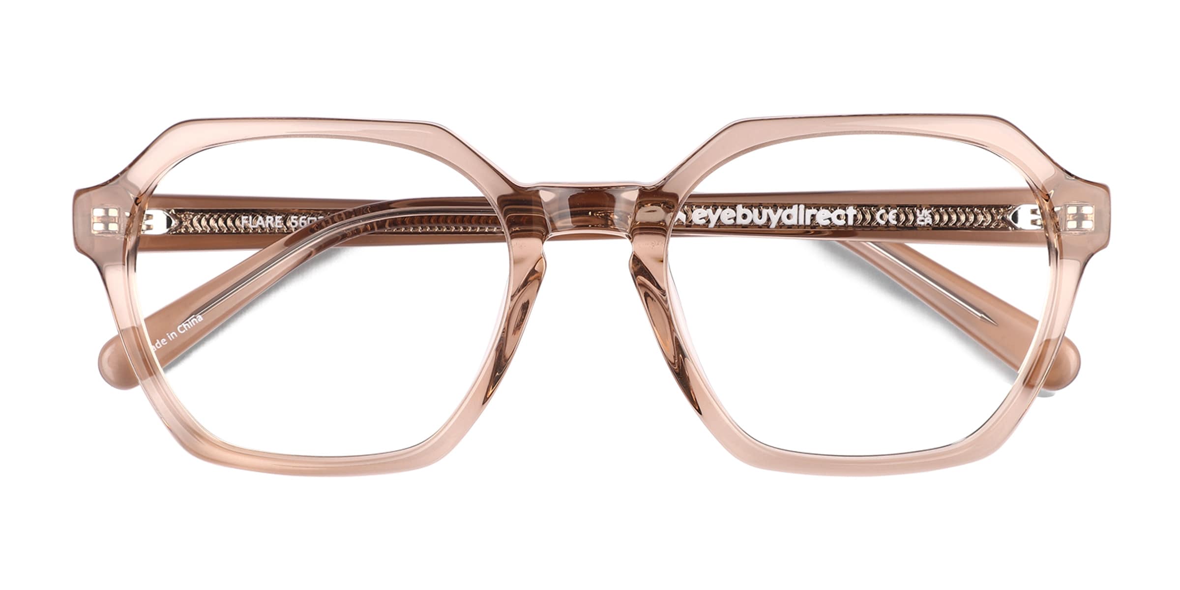 Flare Square Crystal Brown Full Rim Eyeglasses | Eyebuydirect