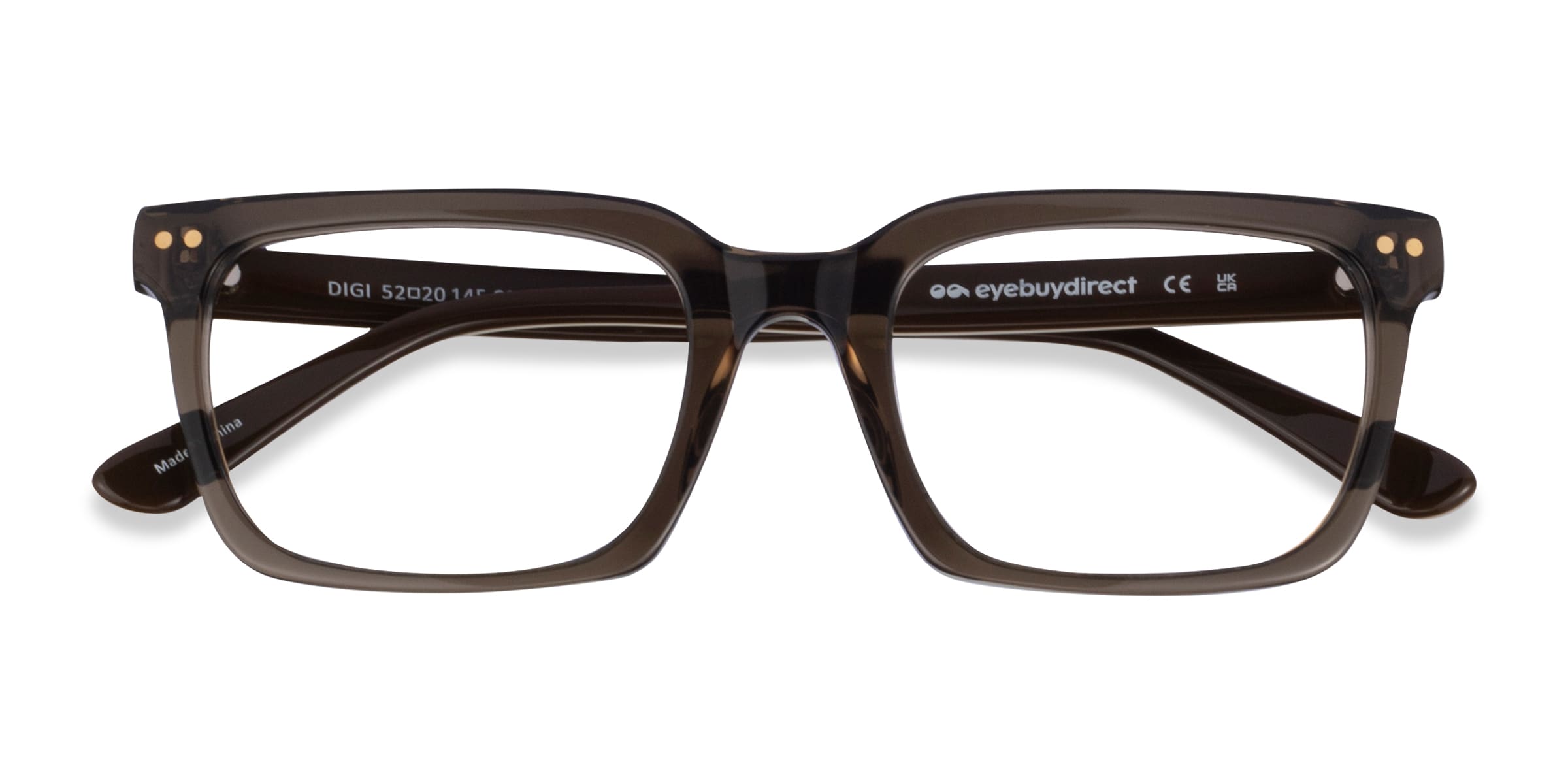 Digi Rectangle Brown Crystal Full Rim Eyeglasses | Eyebuydirect Canada