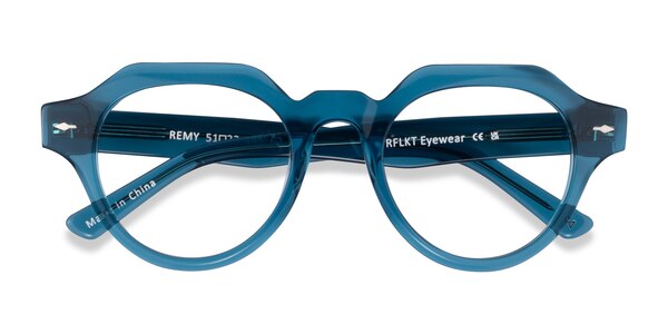 Remy Round Crystal Blue Full Rim Eyeglasses | Eyebuydirect