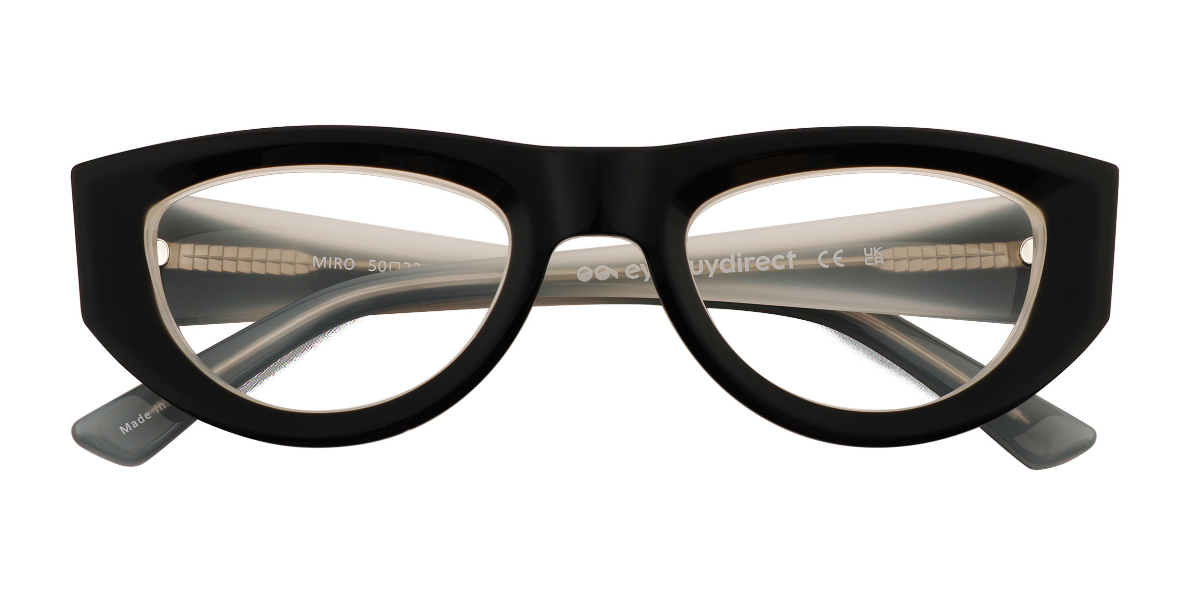 Miro - Cat Eye Black White Monture Lunettes de vue | Eyebuydirect Canada