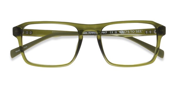 Stormwind Rectangle Clear Green Glasses for Men | Eyebuydirect