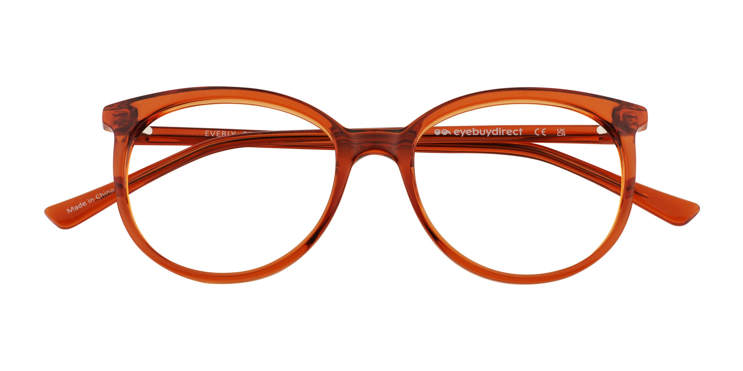 Everly Cat Eye Clear Orange Glasses for Women | Eyebuydirect Canada