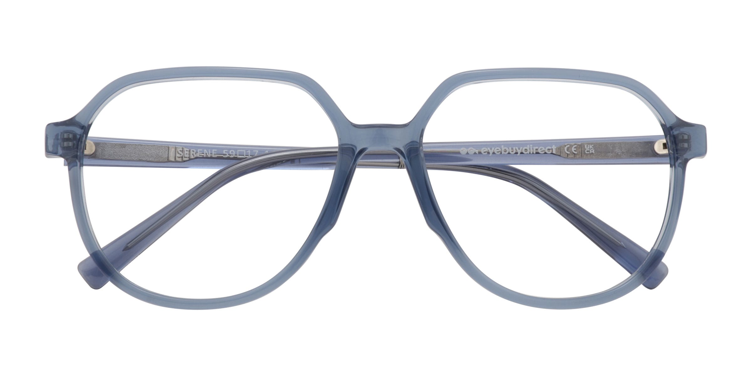 Serene Square Clear Blue Full Rim Eyeglasses | Eyebuydirect Canada