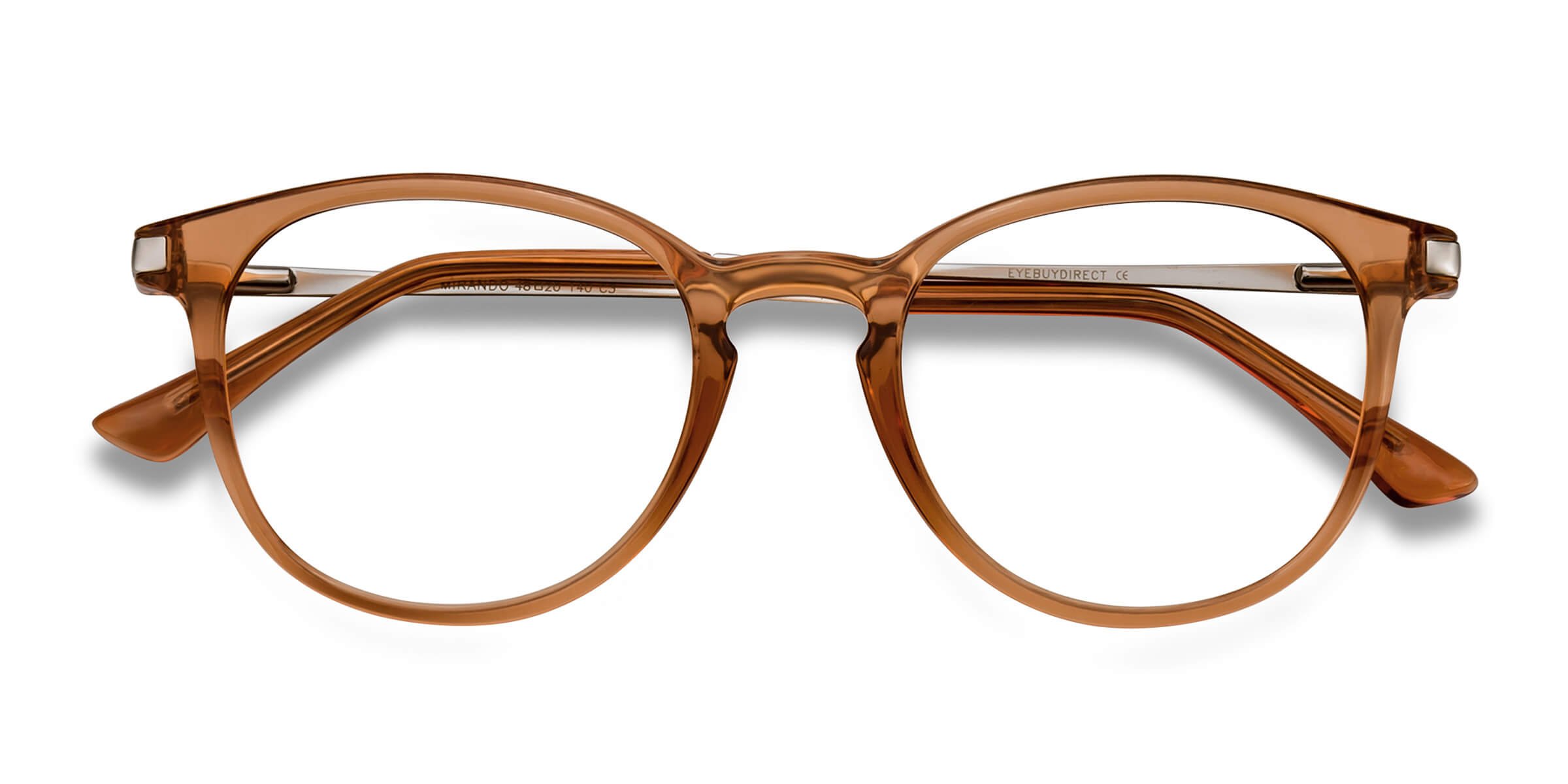 Mirando Round Light Brown Full Rim Eyeglasses | Eyebuydirect Canada