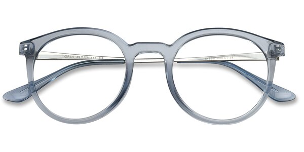 Grin Round Clear Blue Full Rim Eyeglasses | Eyebuydirect Canada