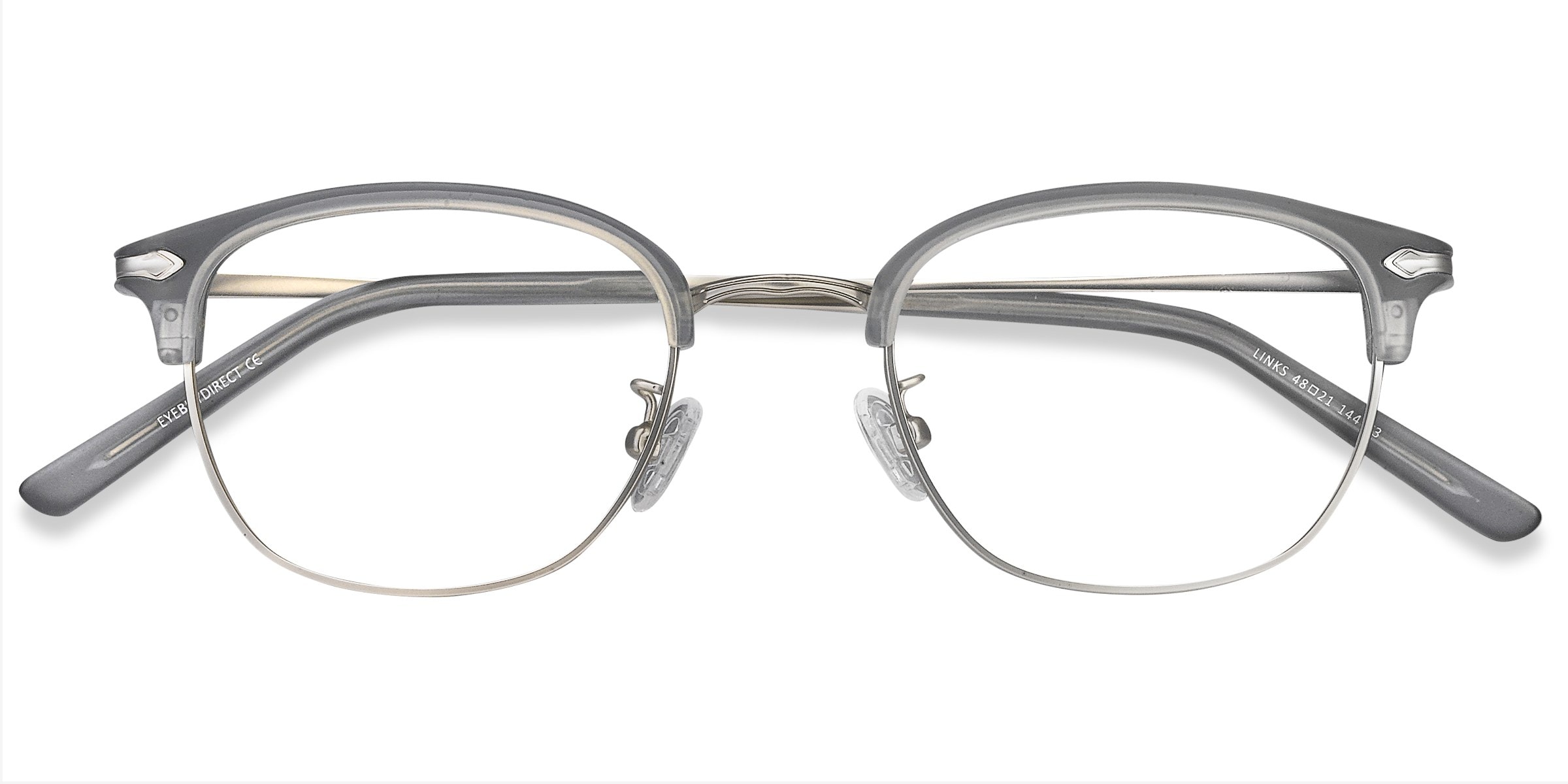 Links Browline Matte Gray Full Rim Eyeglasses | Eyebuydirect Canada