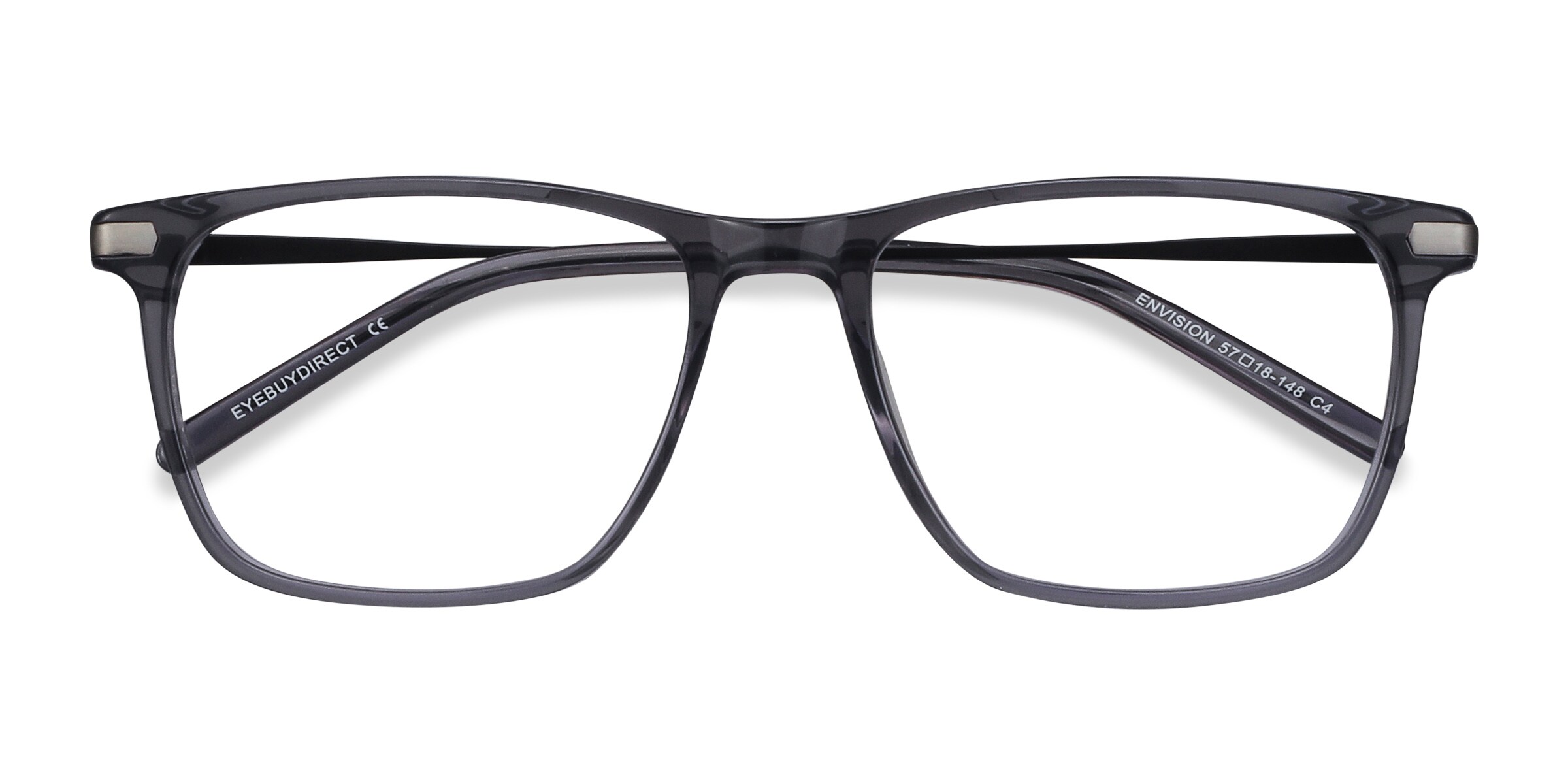 Envision Rectangle Gray Glasses for Men | Eyebuydirect
