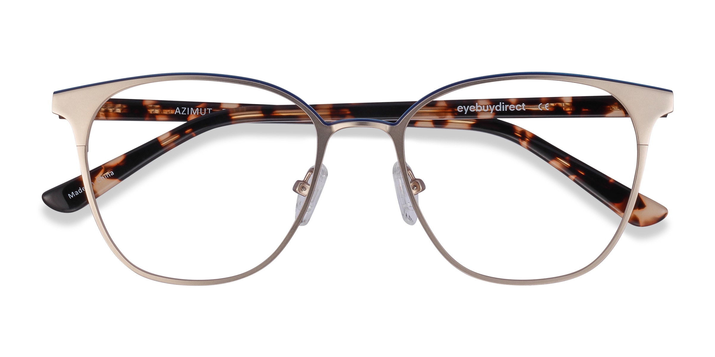 Azimut Square Gold Full Rim Eyeglasses | Eyebuydirect