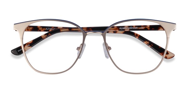 Azimut Square Gold Full Rim Eyeglasses | Eyebuydirect Canada
