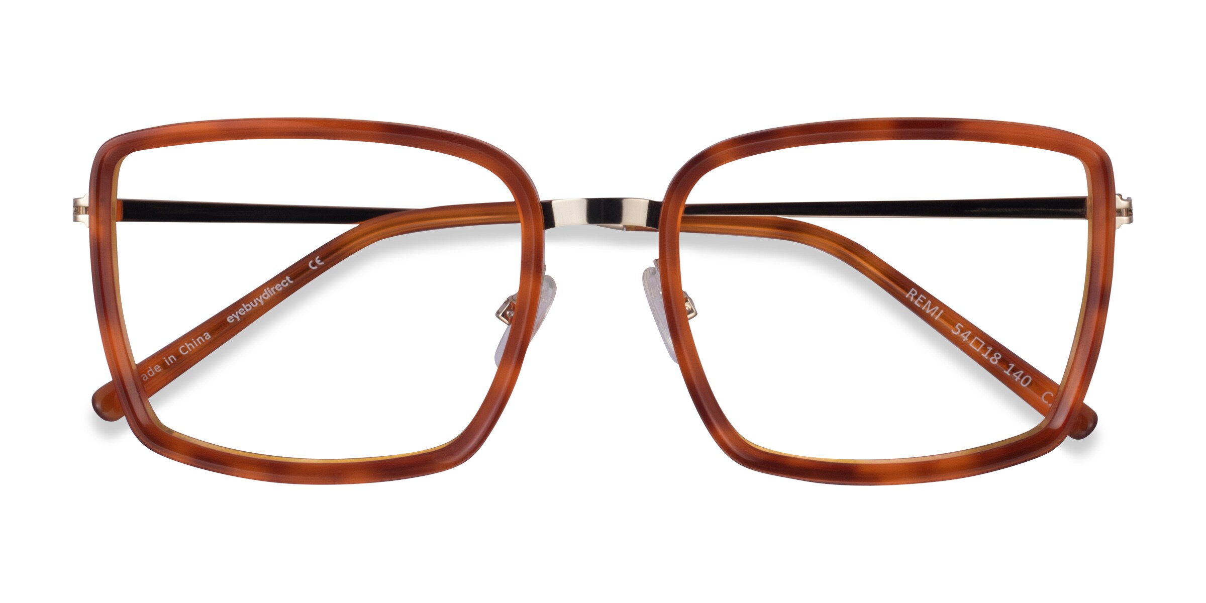 Remi Rectangle Tortoise Gold Full Rim Eyeglasses | Eyebuydirect