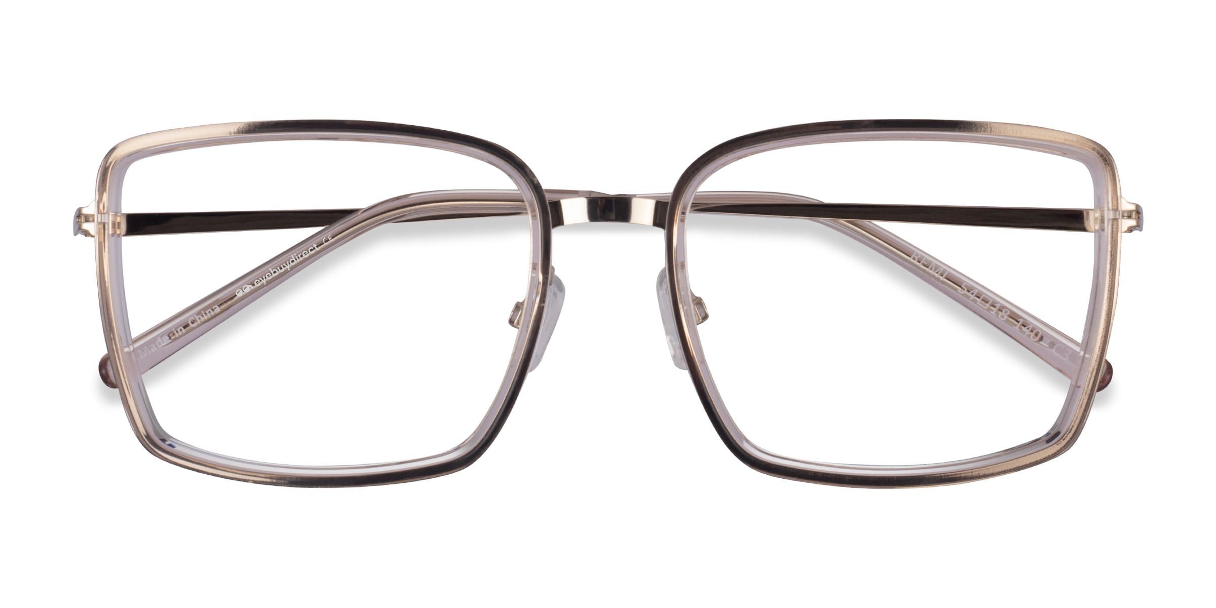 Remi Rectangle Champagne Gold Full Rim Eyeglasses | Eyebuydirect Canada