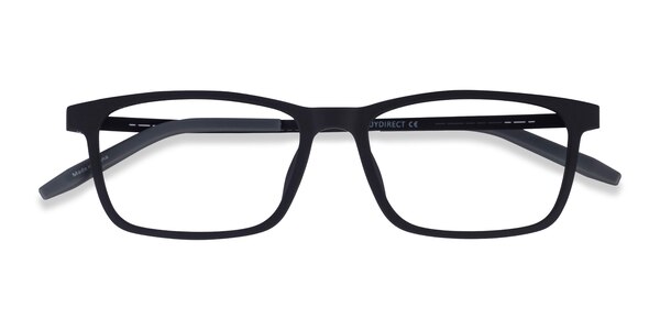 Rebus Rectangle Matte Black Glasses for Men | Eyebuydirect