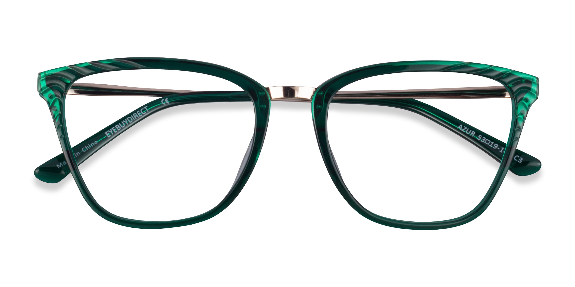 Azur Cat Eye Clear Green Glasses For Women Eyebuydirect Canada