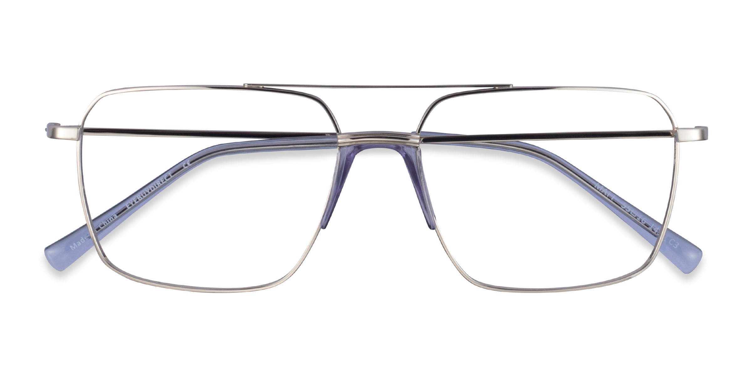 Matt Aviator Silver Blue Glasses for Men | Eyebuydirect Canada