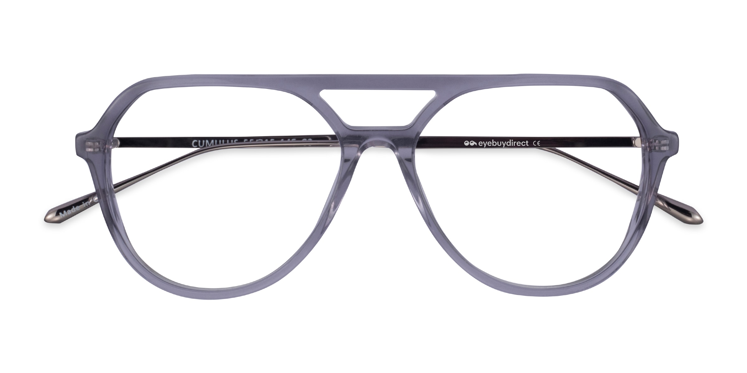 Cumulus Aviator Clear Gray Silver Glasses for Men | Eyebuydirect Canada