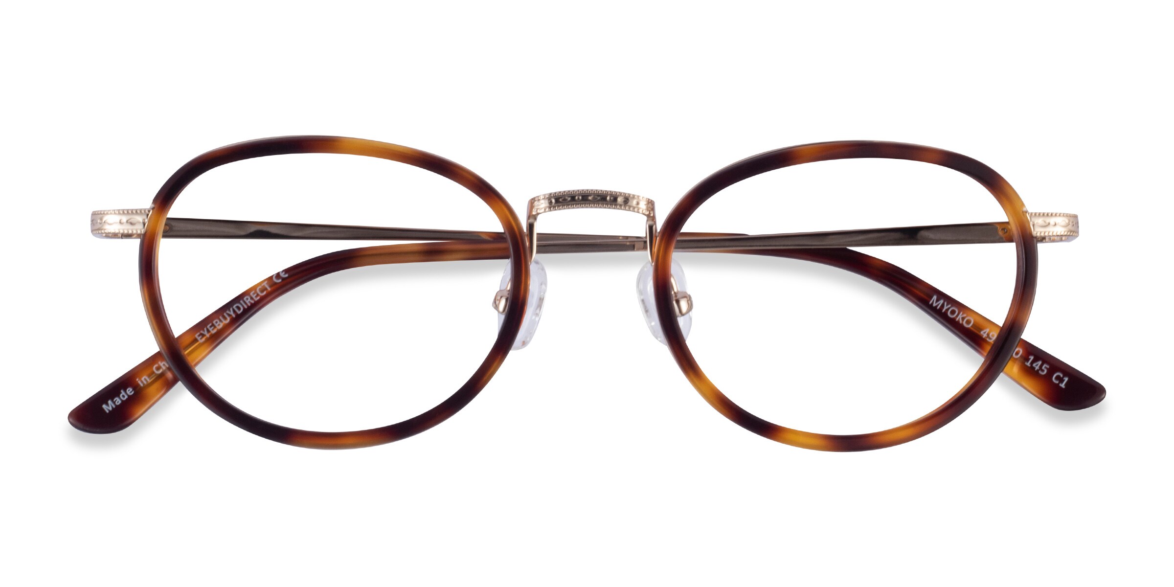 Myoko Oval Tortoise Gold Full Rim Eyeglasses | Eyebuydirect Canada