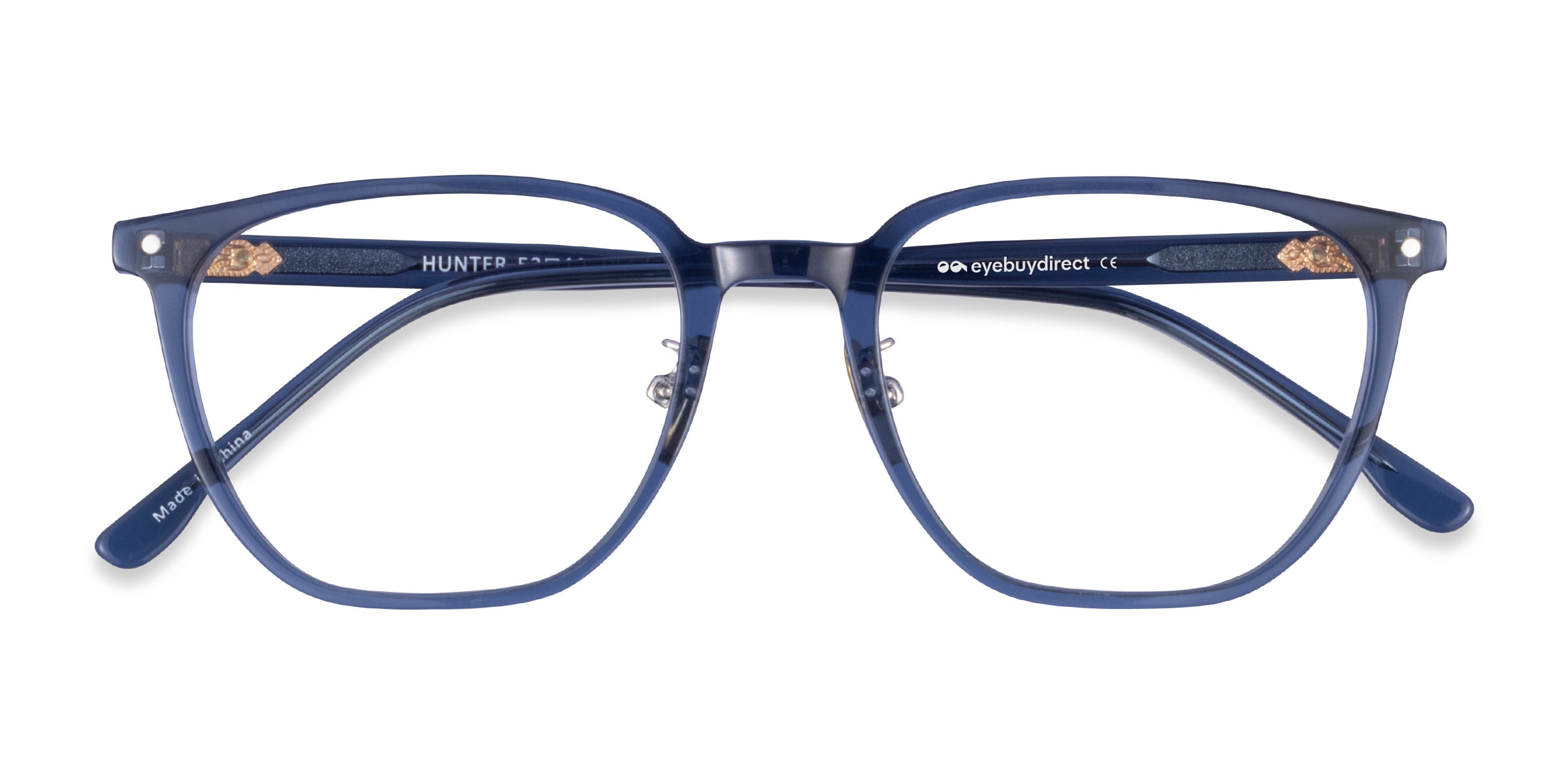 Hunter Rectangle Clear Blue Full Rim Eyeglasses | Eyebuydirect