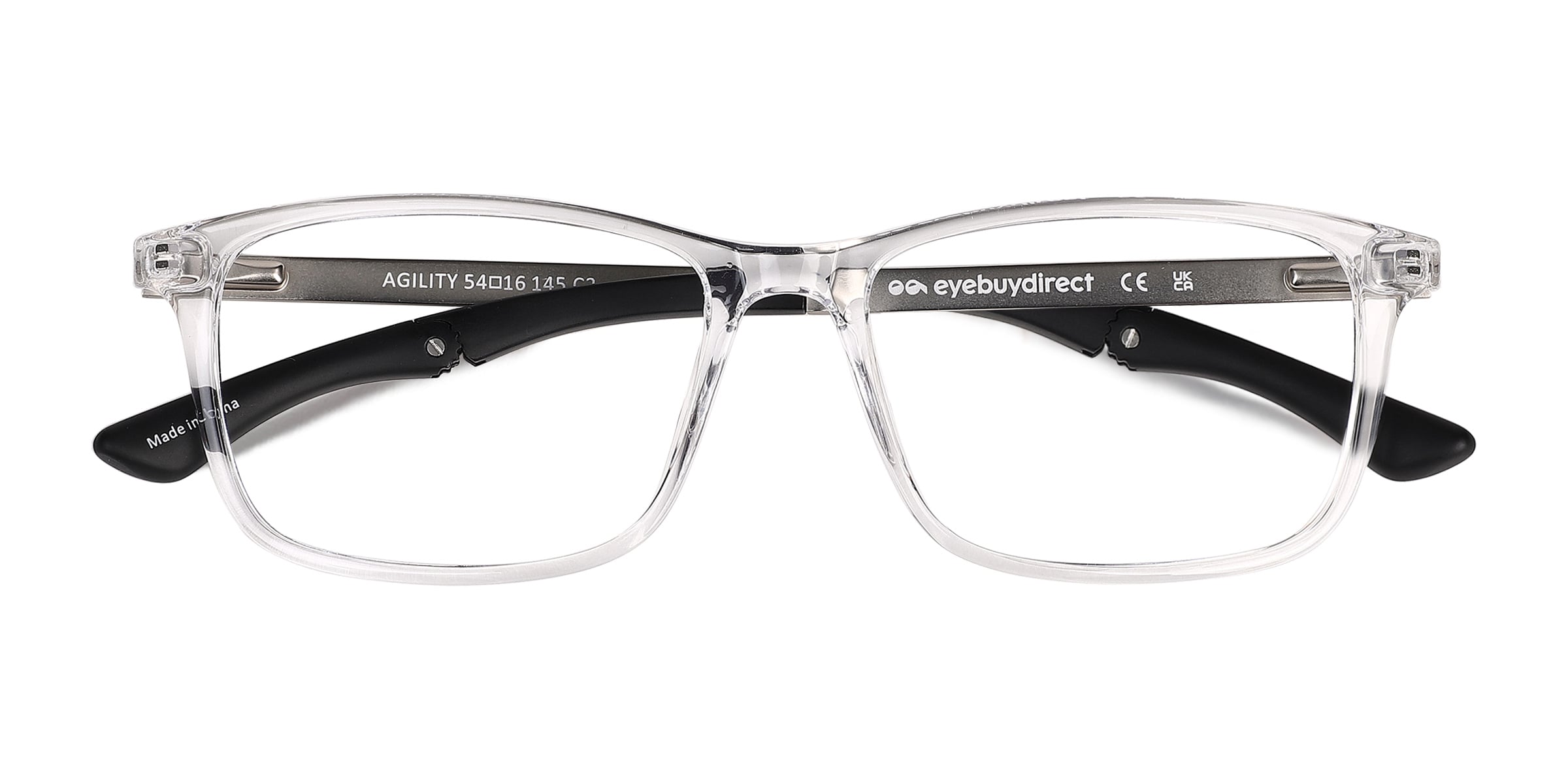 Agility Rectangle Clear Crystal Full Rim Eyeglasses | Eyebuydirect