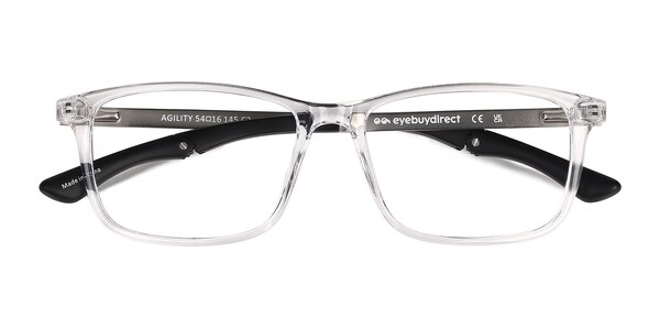 Agility Rectangle Clear Crystal Full Rim Eyeglasses | Eyebuydirect