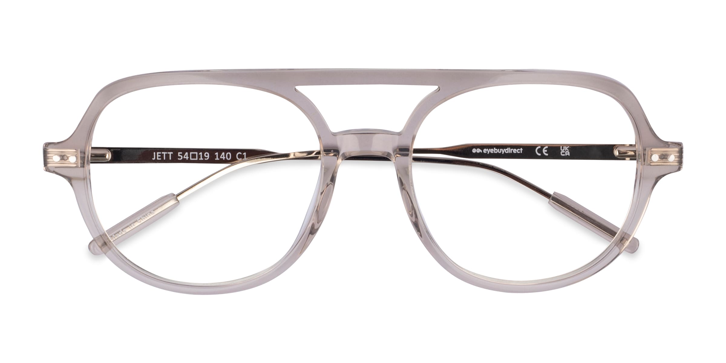 Jett Aviator Clear Gray Full Rim Eyeglasses | Eyebuydirect Canada