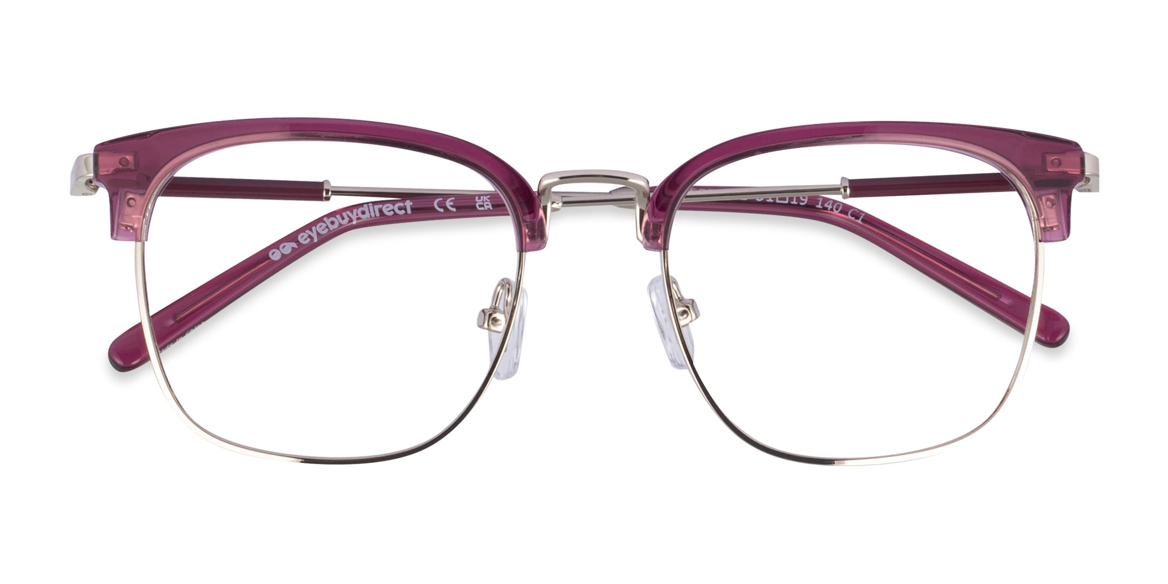 Bespoke Browline Purple Gold Full Rim Eyeglasses | Eyebuydirect