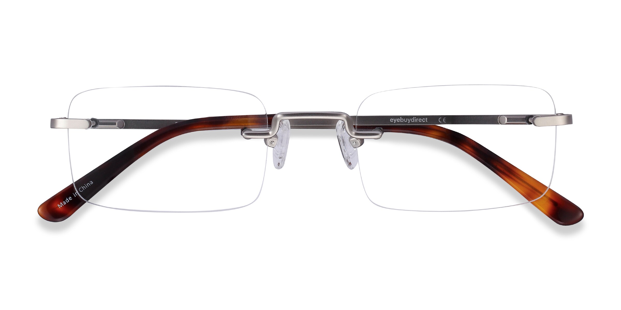 Simplicity Rectangle Silver Rimless Eyeglasses | Eyebuydirect
