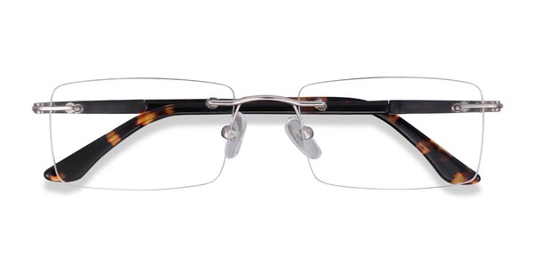 Orion Rectangle Silver Rimless Eyeglasses | Eyebuydirect